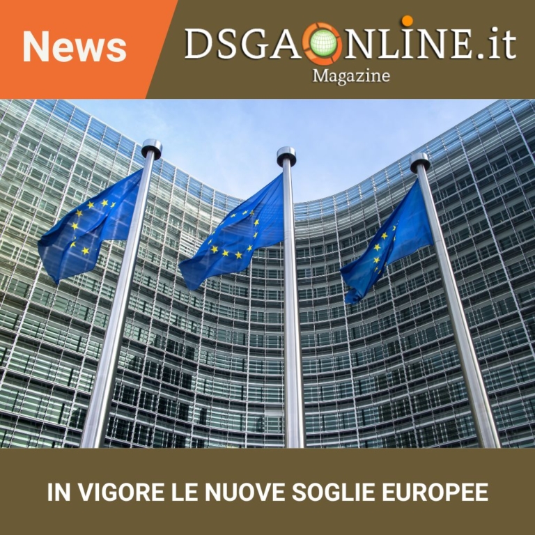 In vigore le nuove soglie europee - Associazione DSGA Online