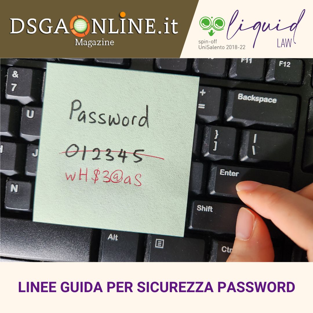 Linee guida per sicurezza password - Associazione DSGA Online