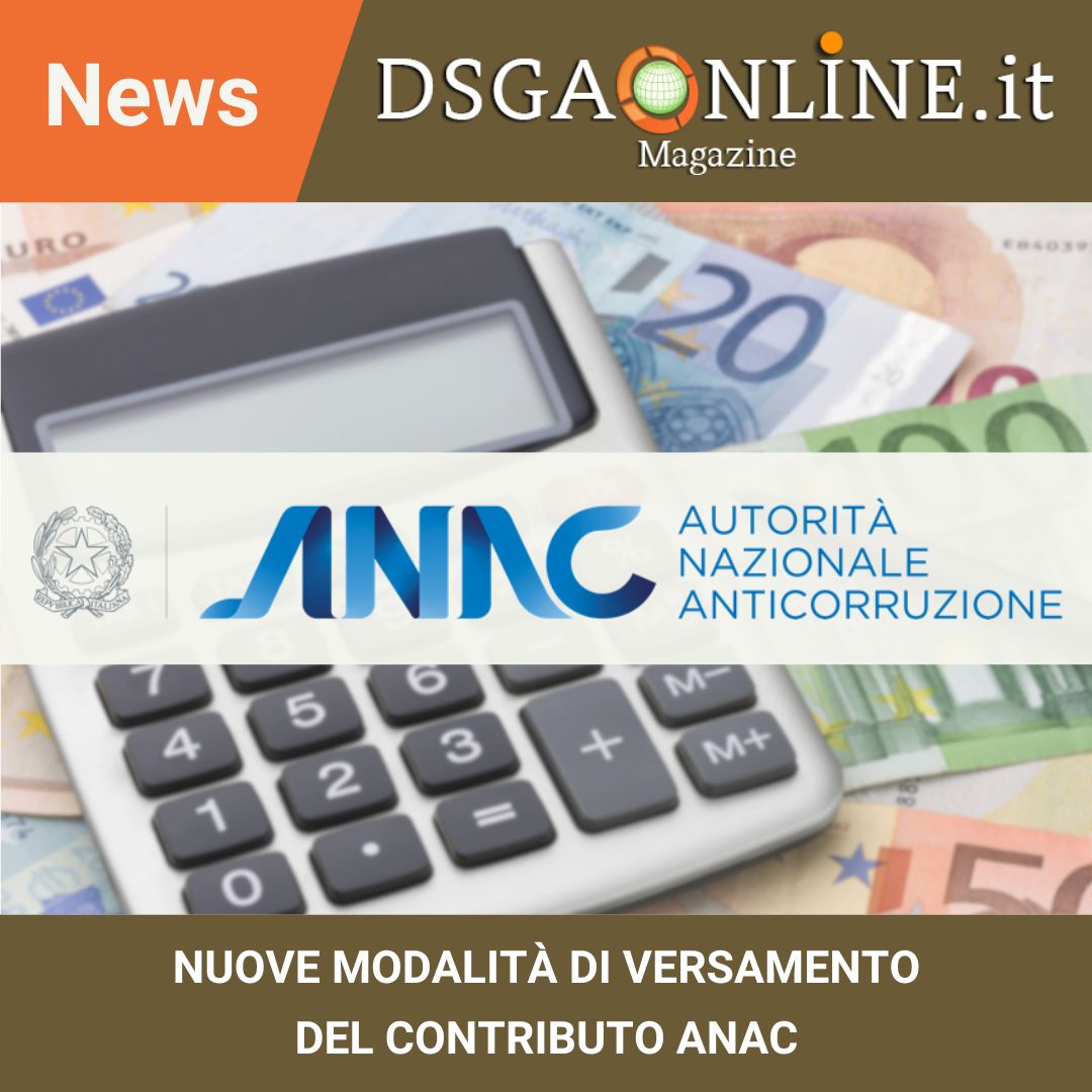 Nuove modalità di versamento del contributo ANAC - Associazione DSGA Online