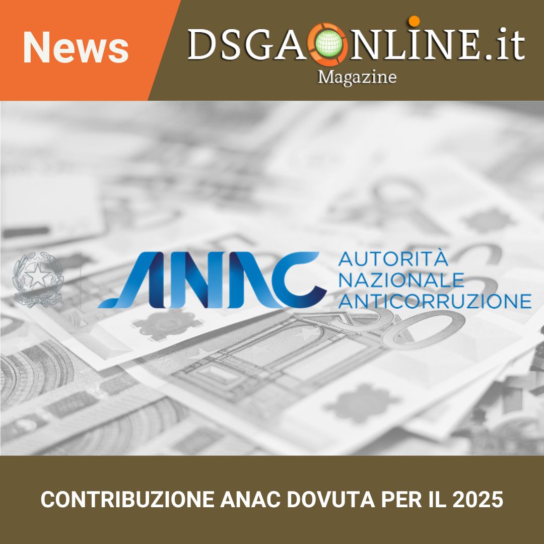 Contribuzione ANAC dovuta per il 2025 - Associazione DSGA Online